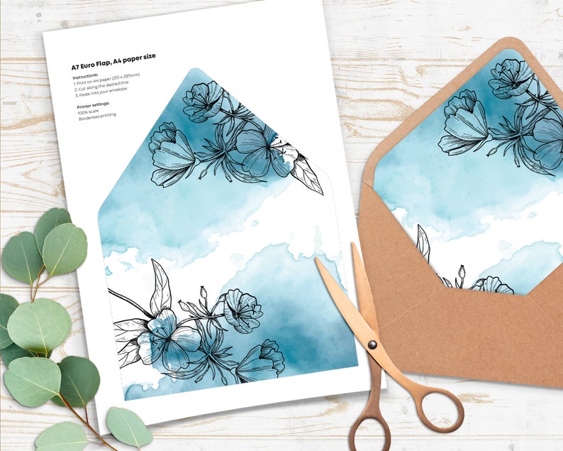 Envelope Liner Template, Printable Envelope Liner, Instant Download ...