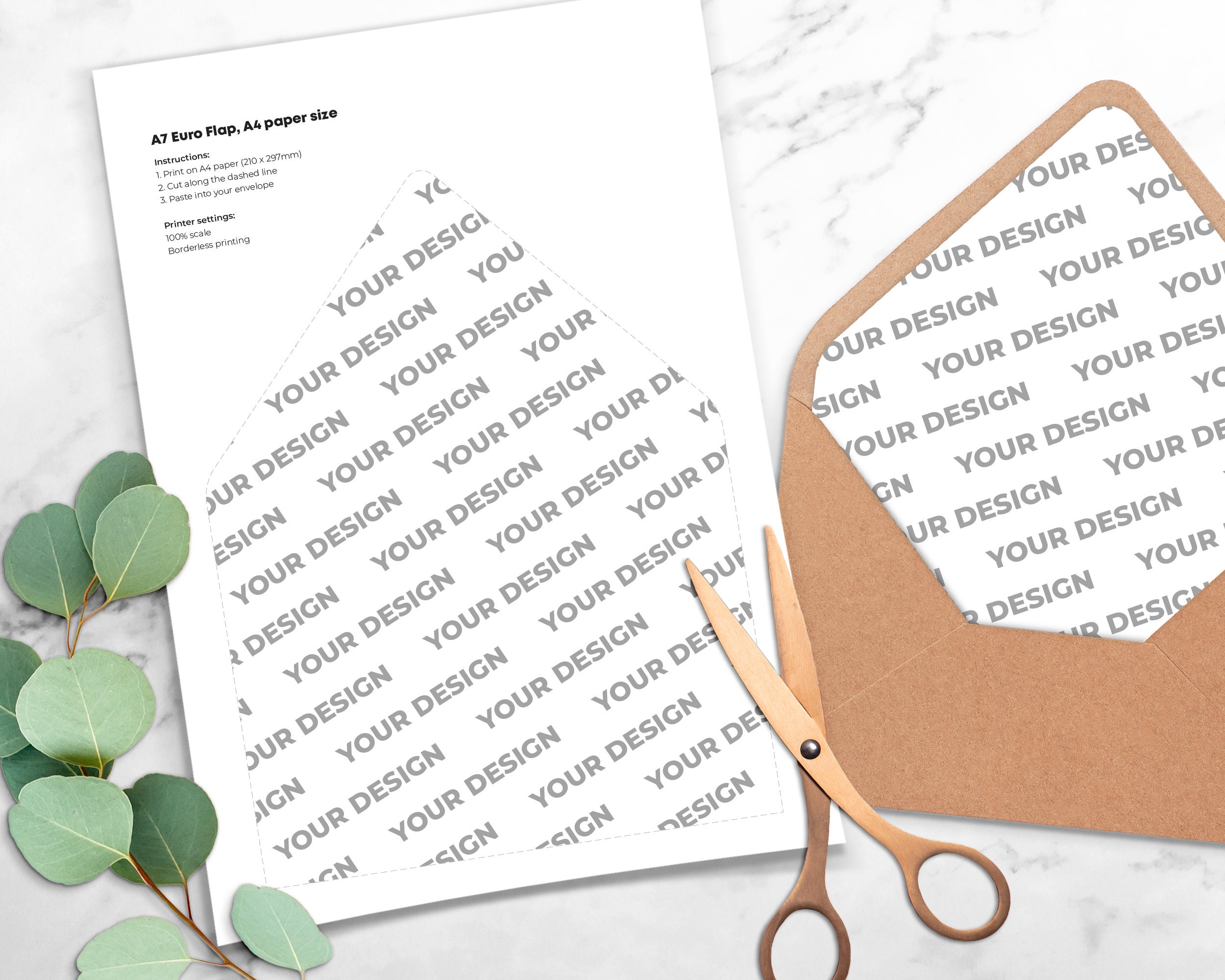 A7 Envelope Liner Template, Euro Square Flap (digital Download) - Etsy