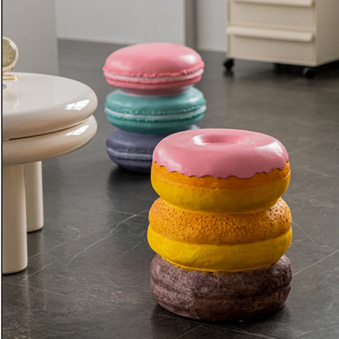 Macaroon Donut Burger Stools Creative Food Stool Unique Home - Etsy