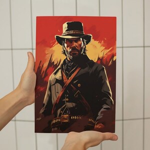 Red Dead Redemption 2 Minimalist Poster Game Art Gaming Print Full Page ...
