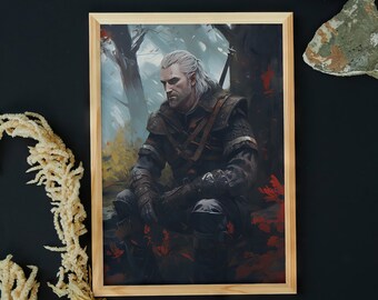 Witcher Geralt Painting Wall Art Home-decor Poster - Etsy