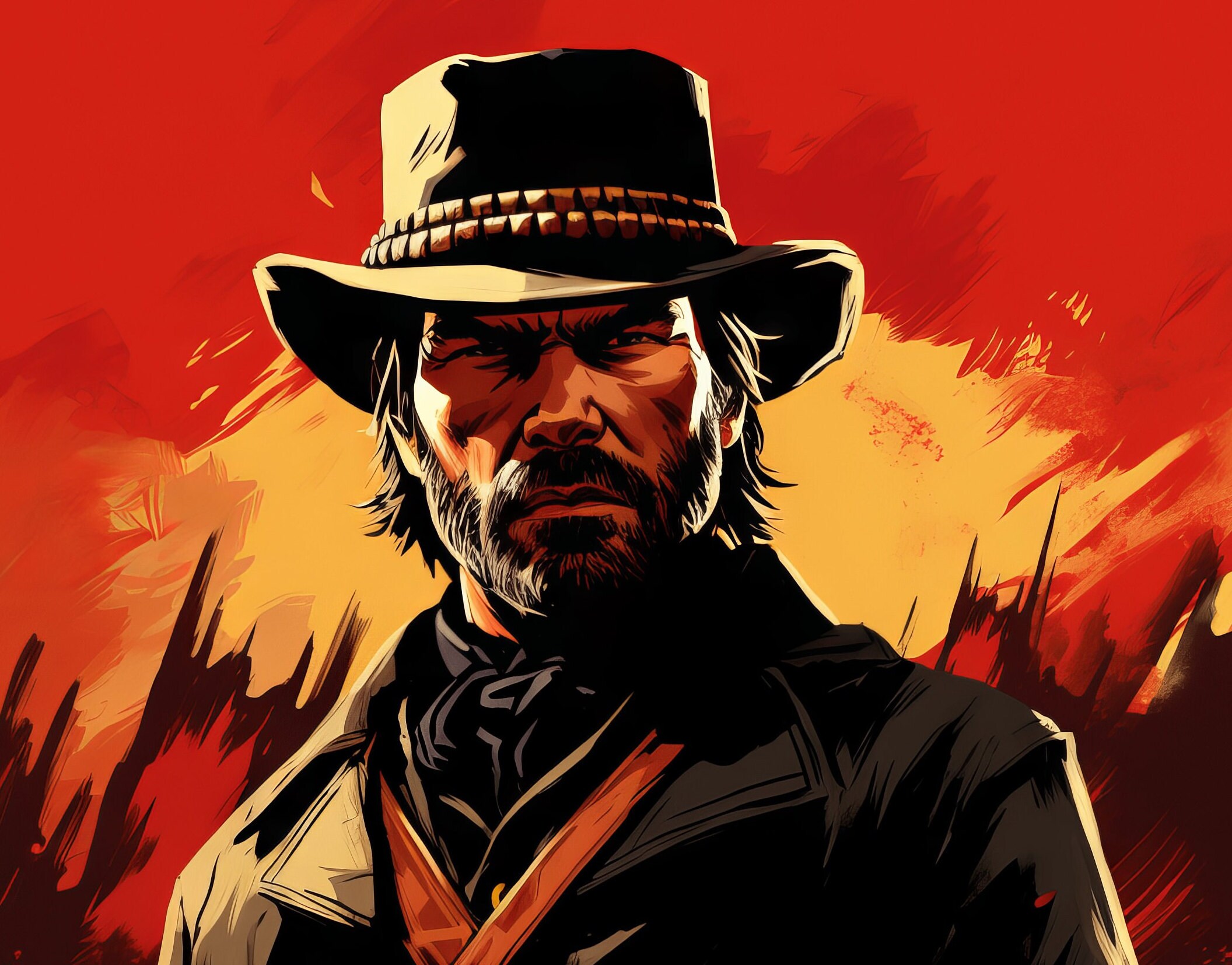 Red Dead Redemption 2 Minimalist Poster Game Art Gaming Print Full Page ...