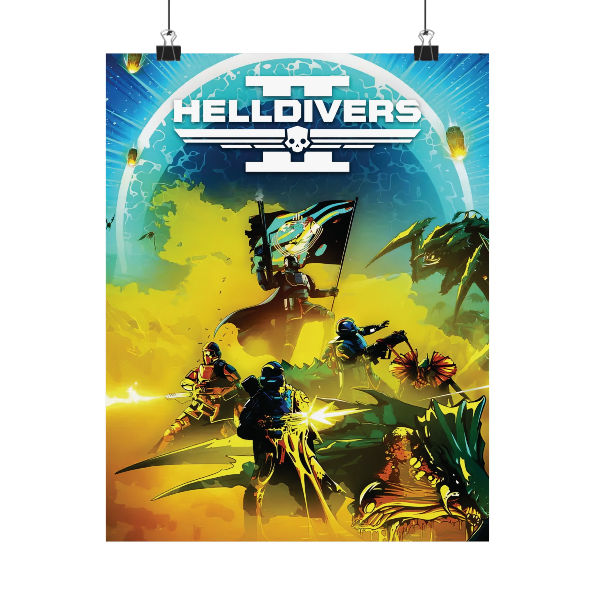 Physical Helldivers 2 Inspired Minimalist Matte Poster, Game Art ...