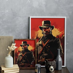 Red Dead Redemption 2 Minimalist Poster Game Art Gaming Print Full Page ...
