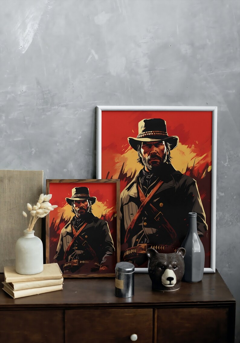 Red Dead Redemption 2 Minimalist Poster Game Art Gaming Print Full Page ...