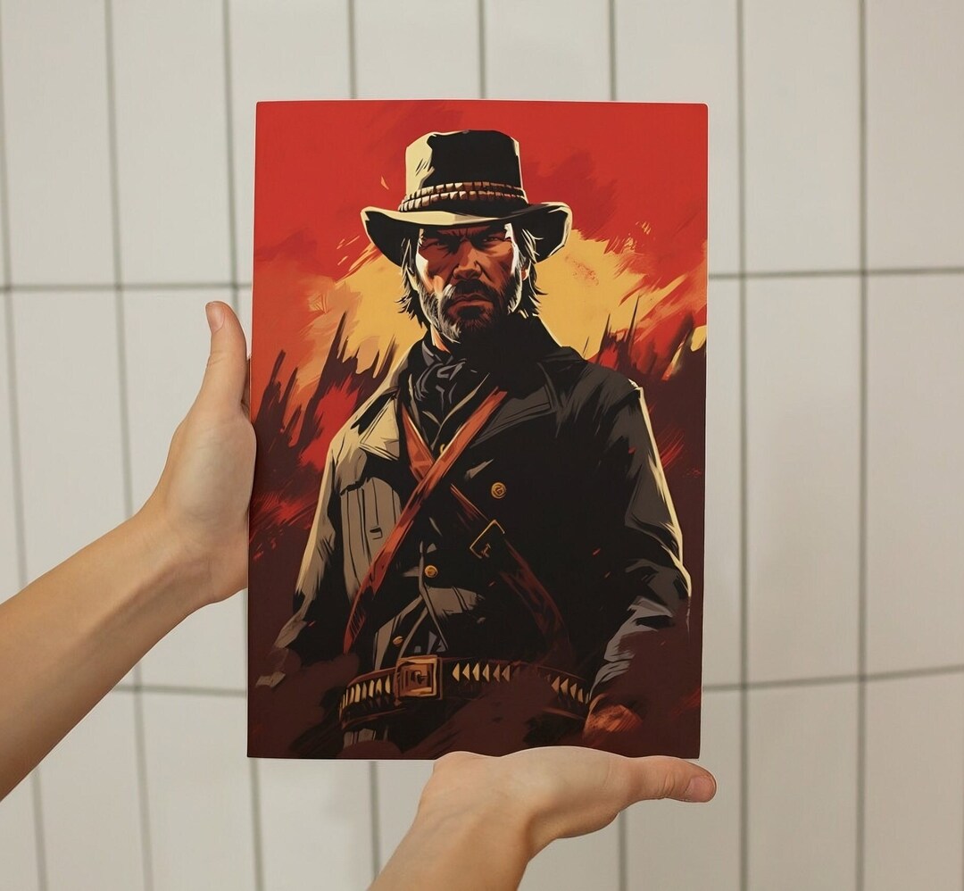 Red Dead Redemption 2 Minimalist Poster Game Art Gaming Print Full Page ...