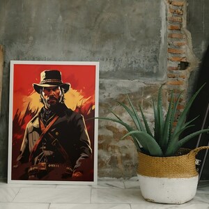 Red Dead Redemption 2 Minimalist Poster Game Art Gaming Print Full Page ...