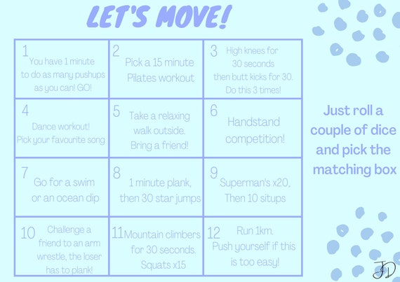 Exercise Roulette Template - Etsy