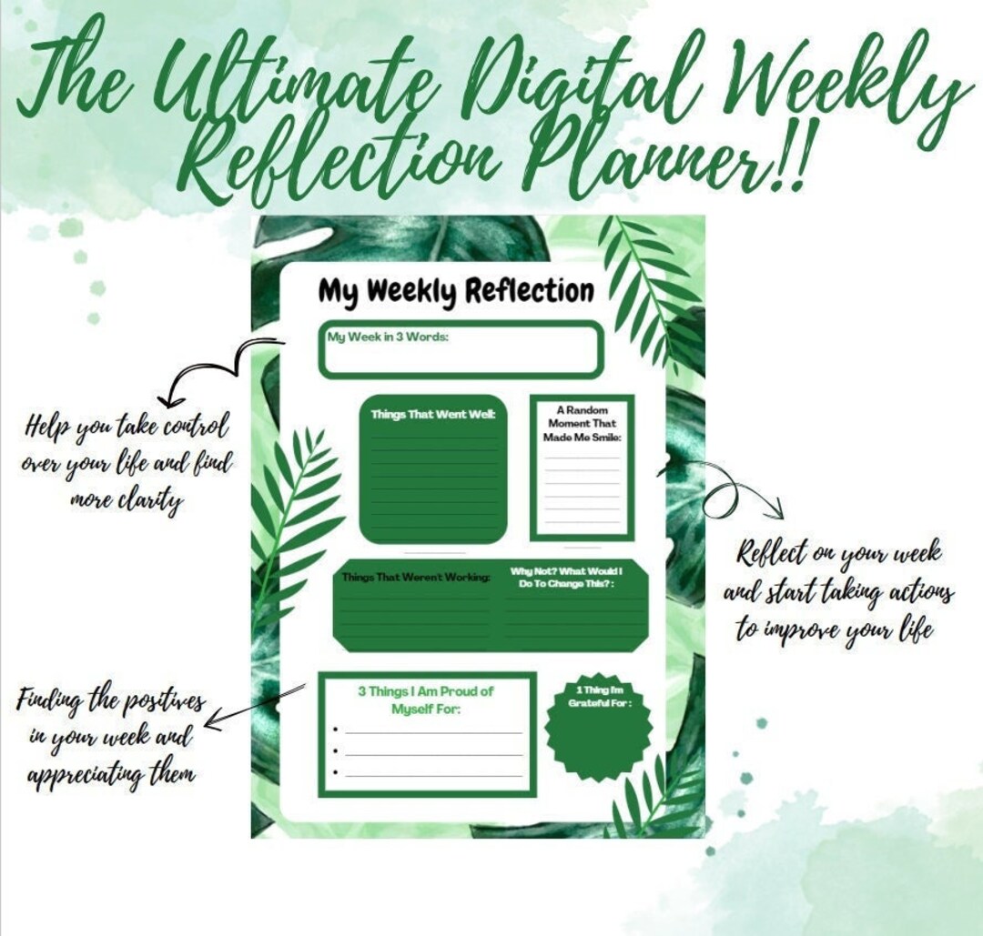 The Ultimate Weekly Reflection Planner Instant Download, Printable and ...
