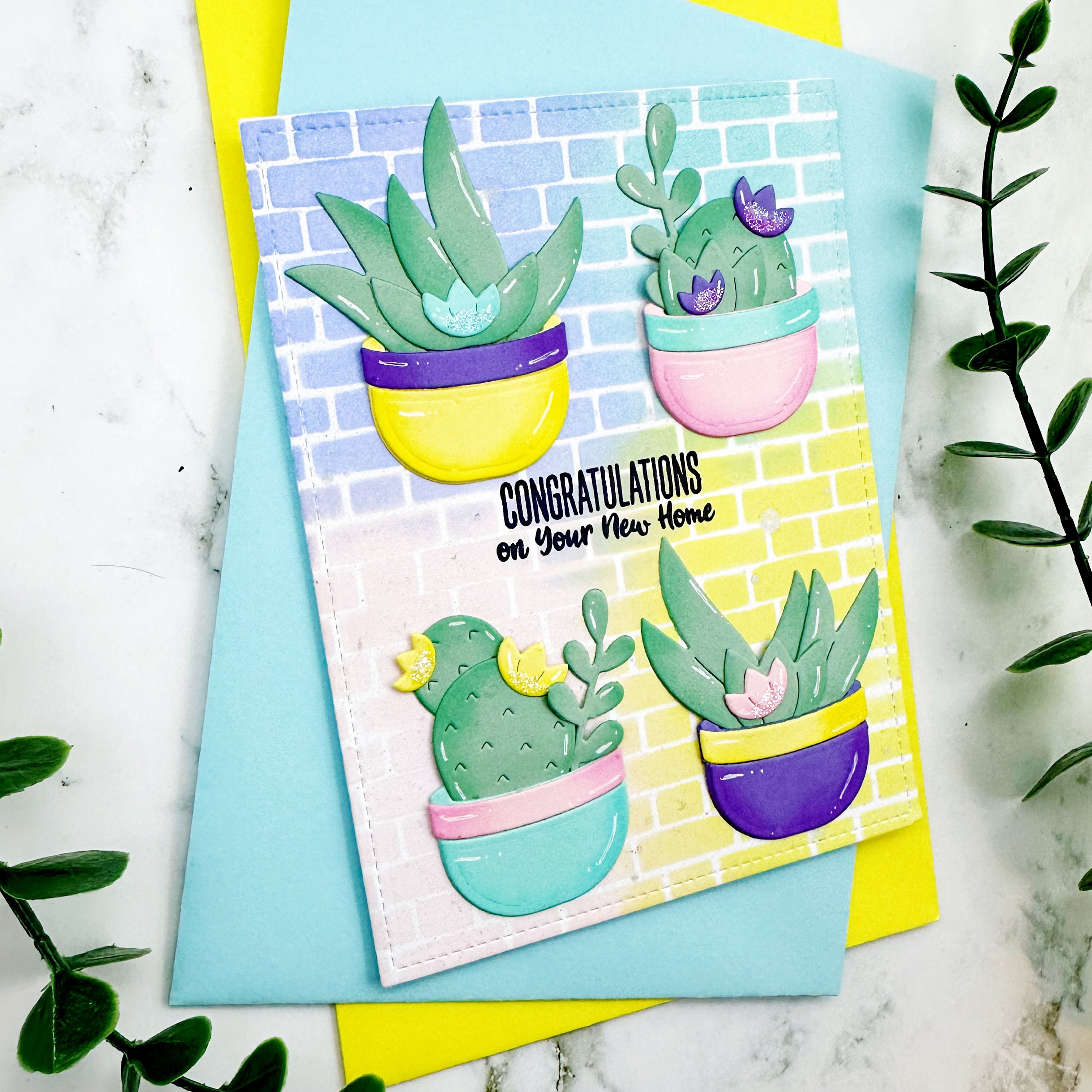 Handmade Cacti Lover Succulent Congratulations on Your New Home Card ...