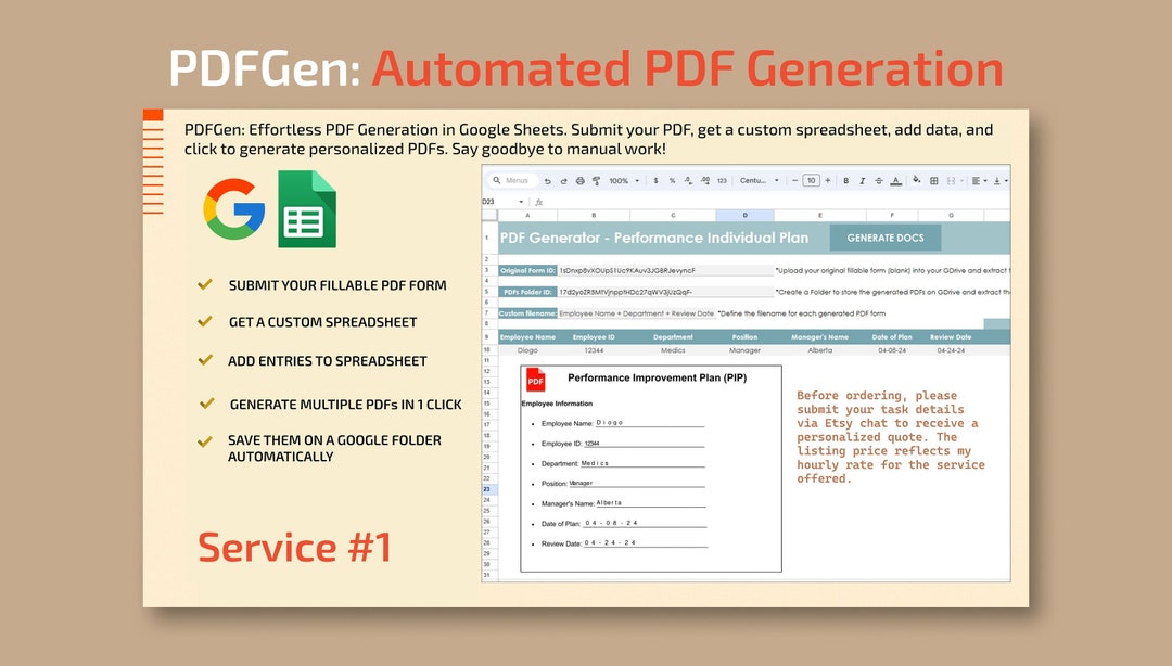 Automated PDF Fillable Fields Generation | PDF Form Google Sheets ...