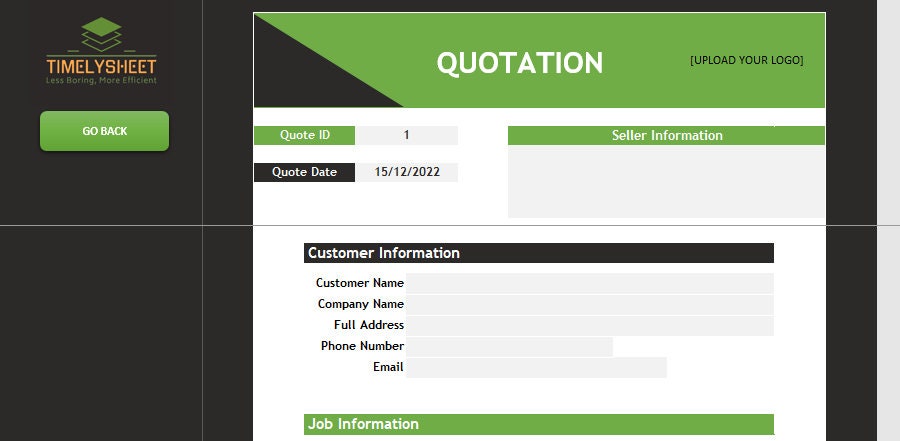 Quotation Excel Template With Pdf/email Generator Database - Etsy UK