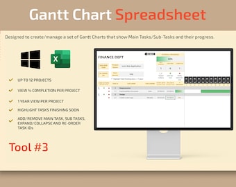 WBS Gantt Chart Excel Template Easy Project Management Project Planner ...