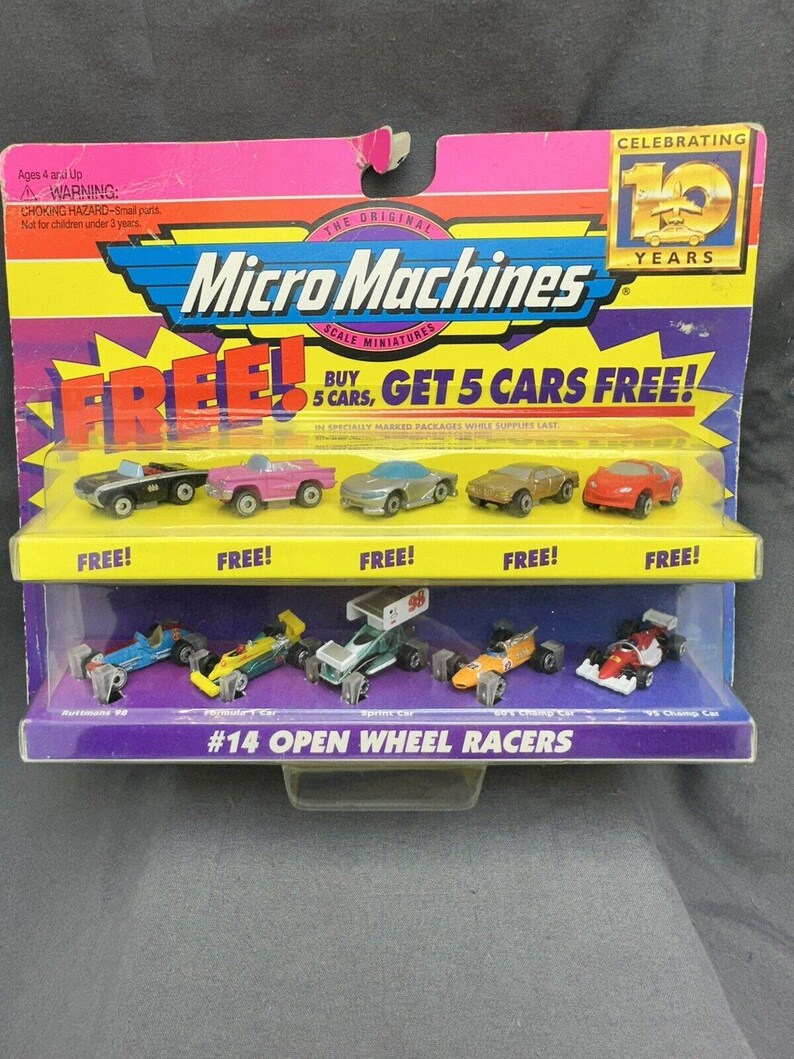 Vintage Micro Machines 10th Anniversary 14 Open Wheel Racers Set 1996 ...