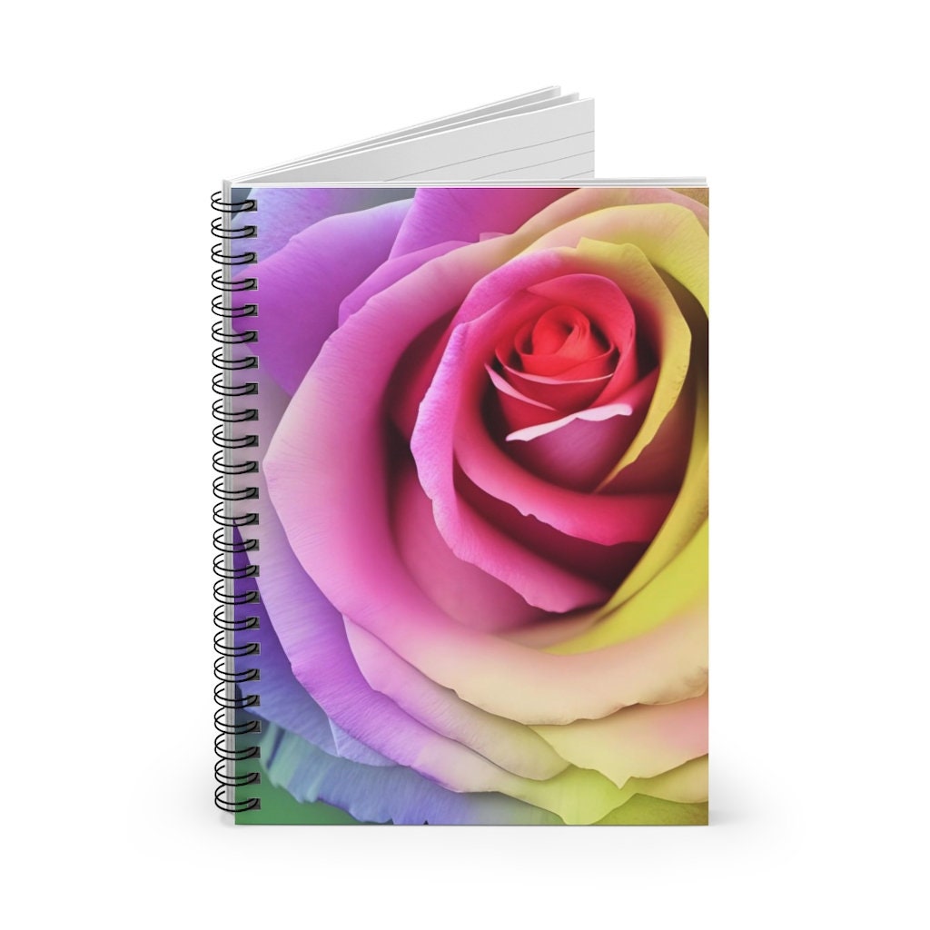 Spiral Notebook Rose Notebook Colorful Notebook Roses - Etsy