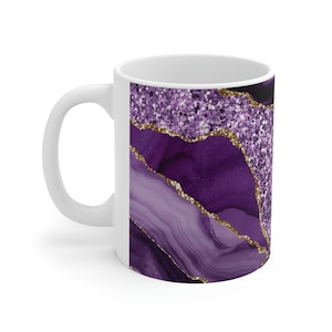 Purple Agate Mug, Purple Coffee Mug, Purple Mug, Purple Lover Mug, Gift ...
