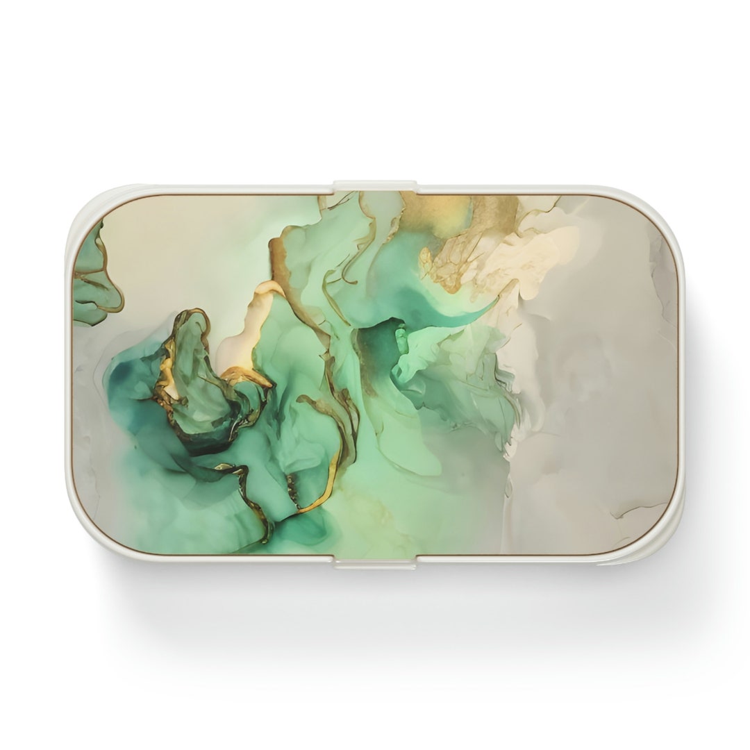 Mint Marble Bento Box, Mint Bento Box, Green Bento Box, Marble Bento ...
