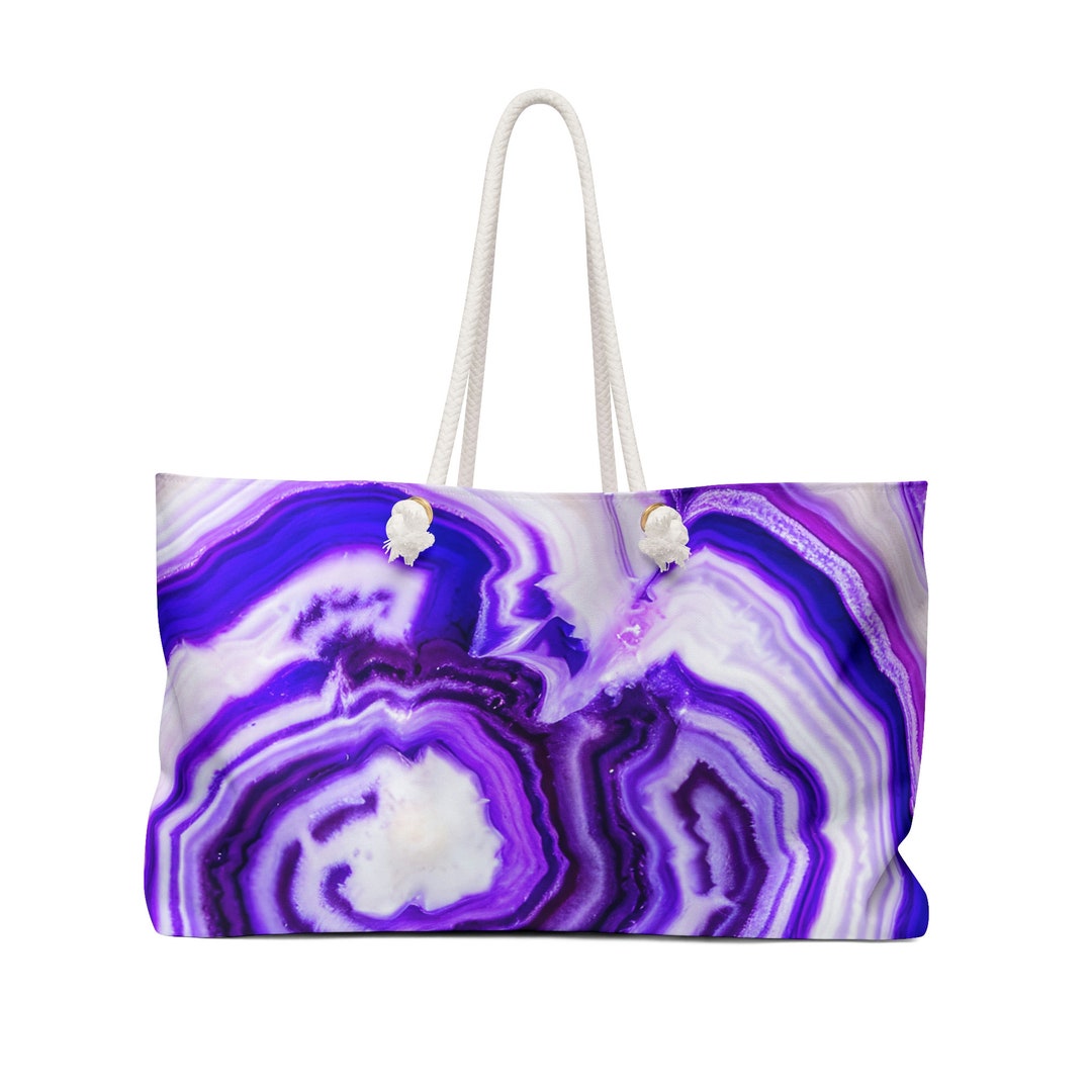 Purple Agate Weekender Bag, Overnight Bag, Purple Overnight Bag, Purple ...