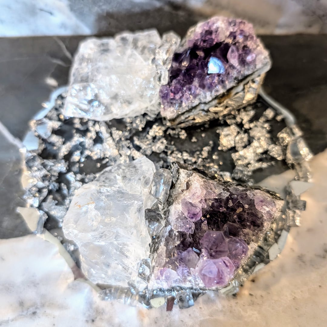 Amethyst Quartz Business Card Holder | Custom Crystal Phone Stand Gem ...