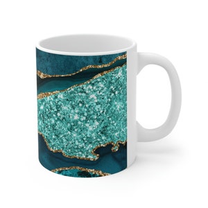 Turquoise Agate Mug, Teal Coffee Mug, Turquoise Mug, Gift Under 10 ...
