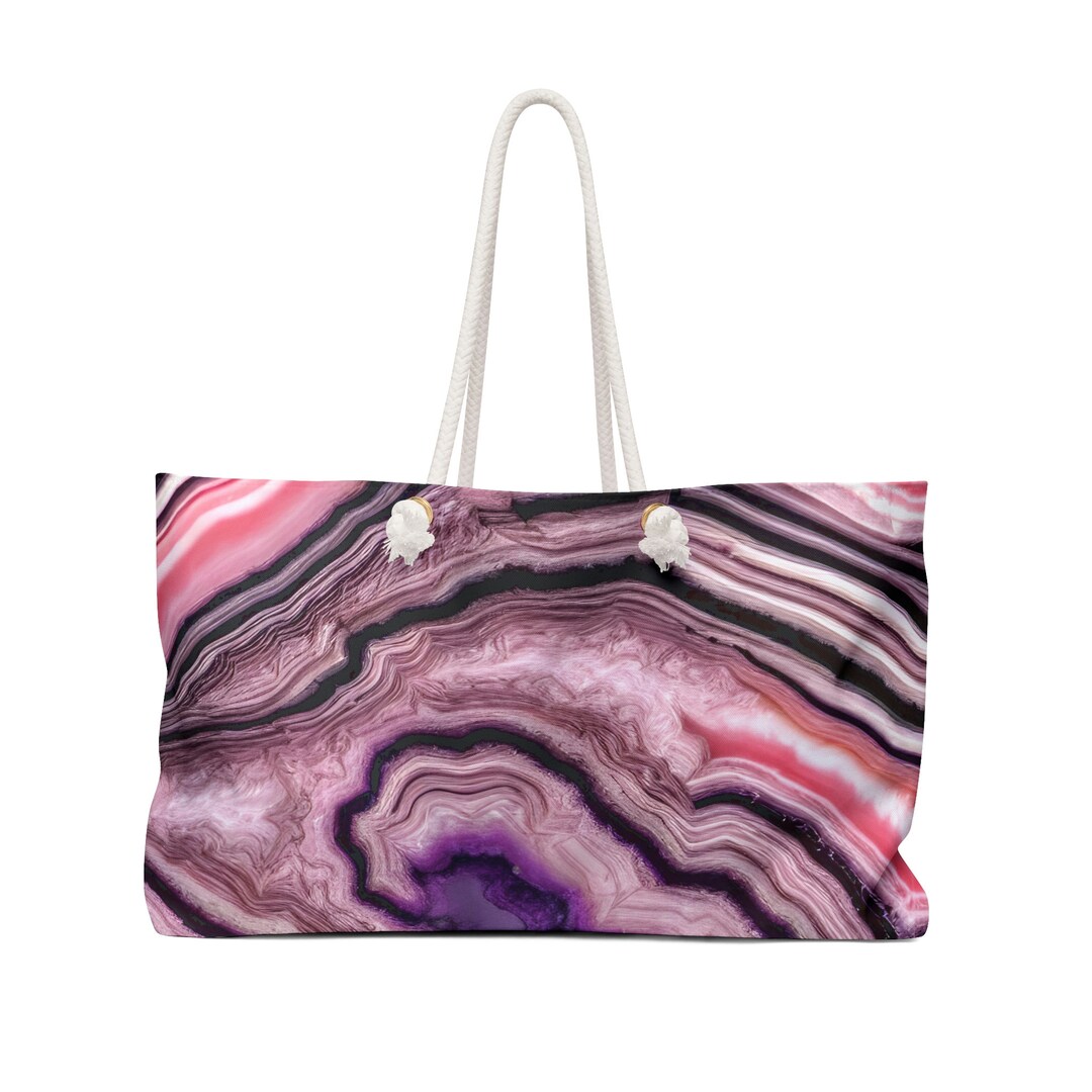 Pink Agate Weekender Bag, Overnight Bag, Pink Overnight Bag, Pink ...