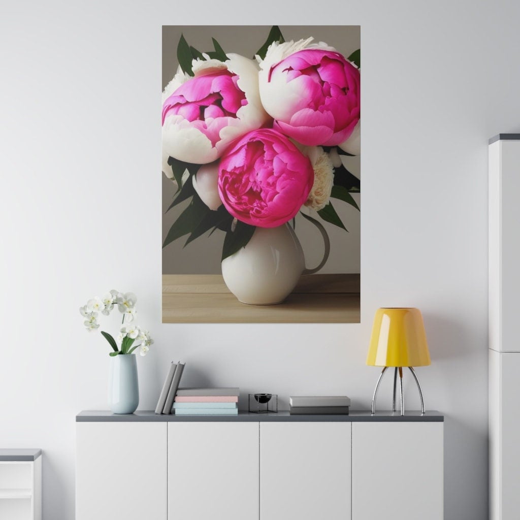 Canvas Wrap, Canvas Print, Peony Wall Art, Peony Art Print, Peony ...