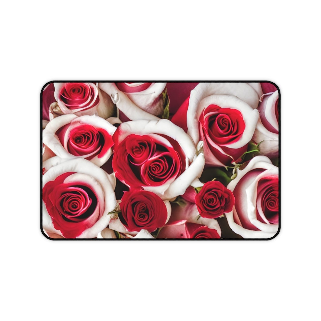 Fire and Ice Roses Desk Mat, Fire Ice Desk Mat, Roses Desk Mat, Rose ...