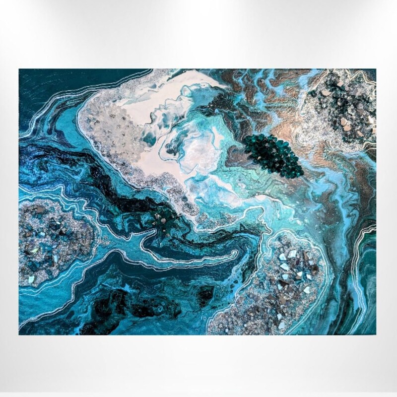 Turquoise Painting - Etsy