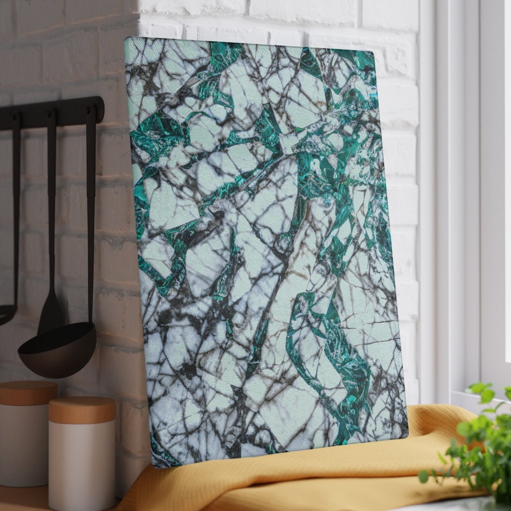 Glass Cutting Board Green Cutting Board Green Marble Design - Etsy