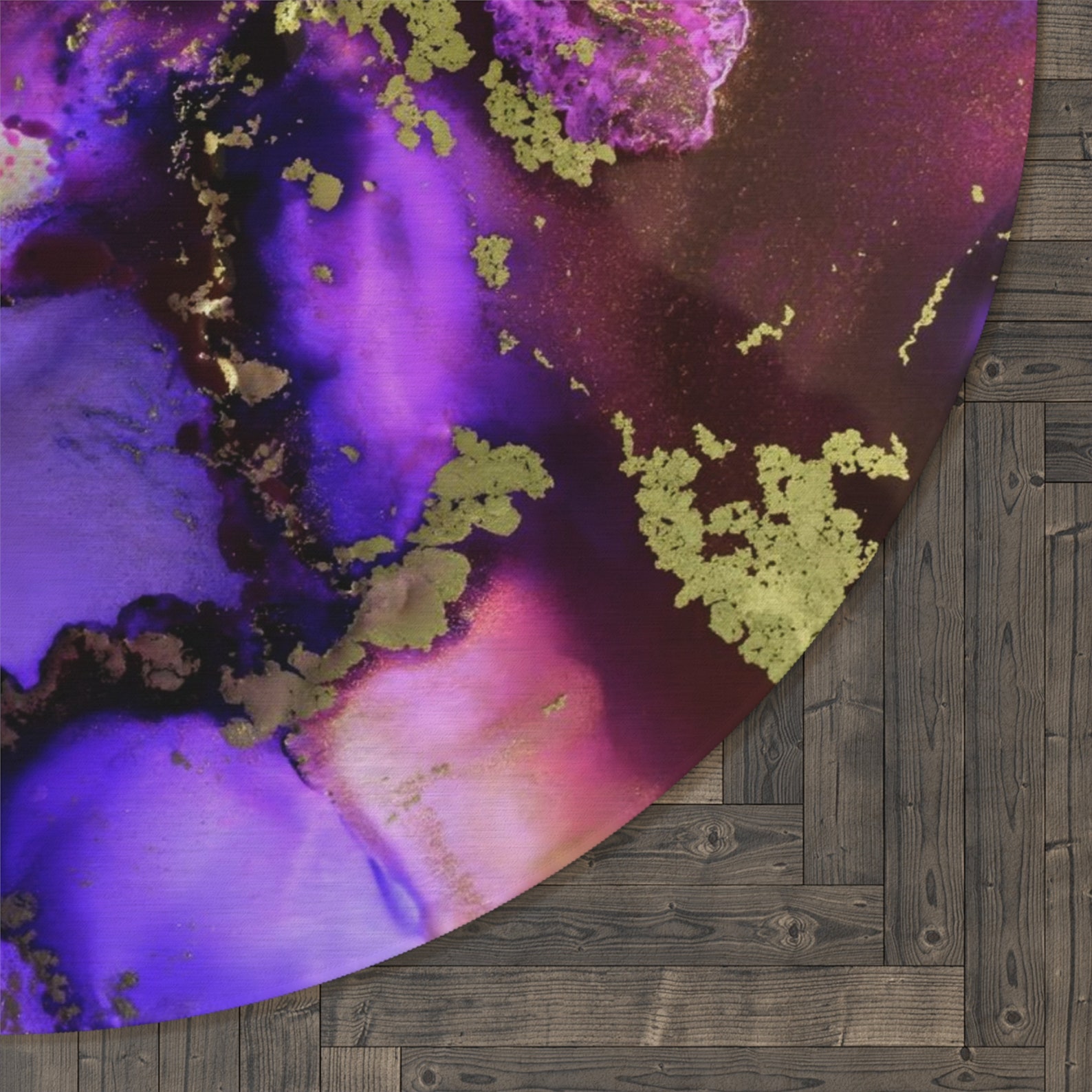 Abstract Purple Boho Rug, Round Blue Rug, Abstract Rug, Purple Rug ...