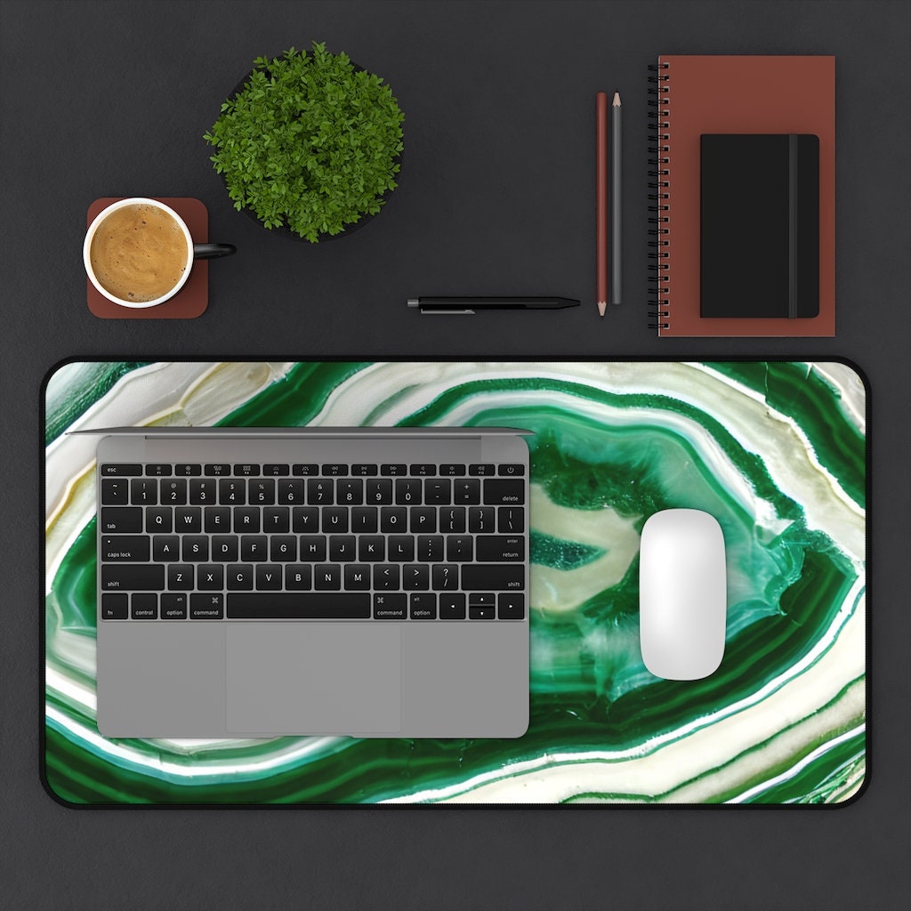 Green Marble Desk Mat Green Desk Mat Marble Desk Mat Agate - Etsy