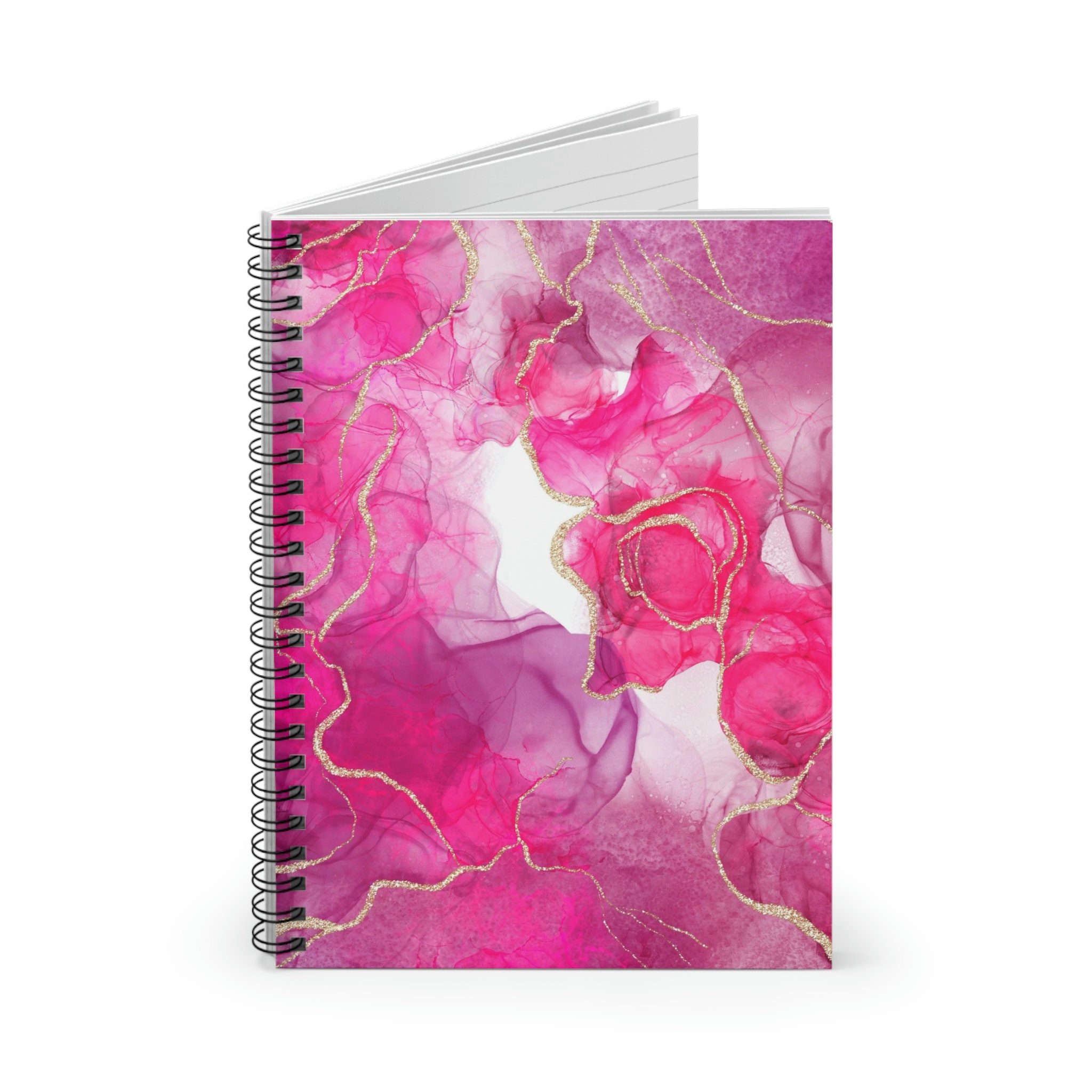 Hot Pink Marble Notebook Hot Pink Notebook Marble Notebook - Etsy
