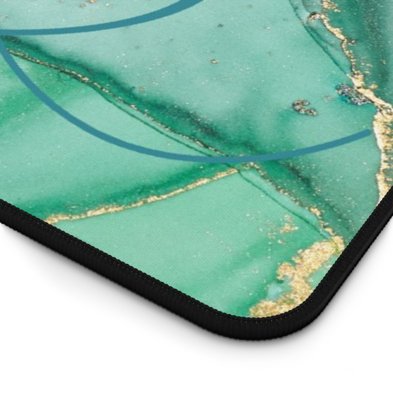 Custom Mint Name Desk Mat, Personalized Alcohol Ink Marble Green Desk ...