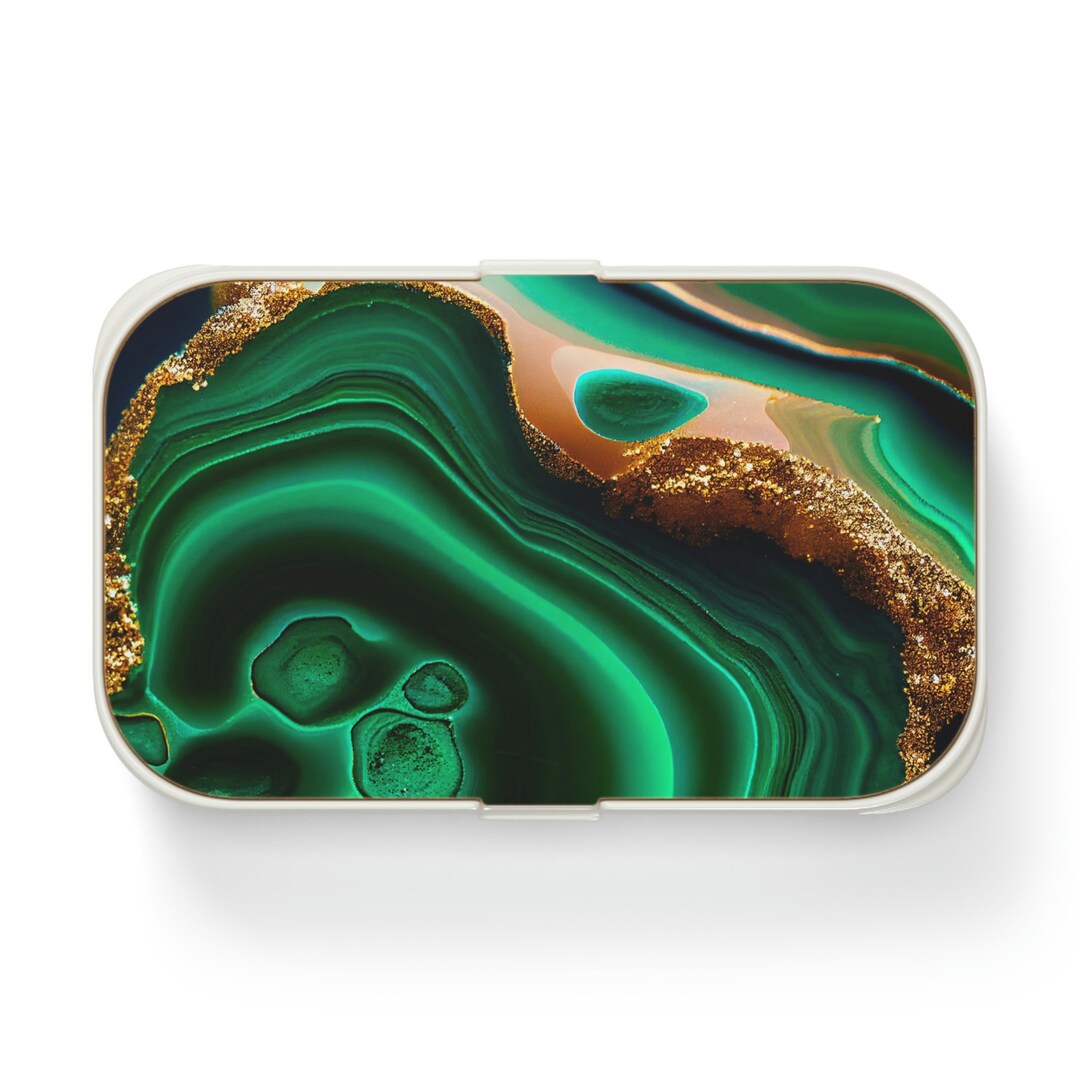 Emerald Agate Bento Box, Green Bento Box, Marble Bento Box, Green Lunch ...