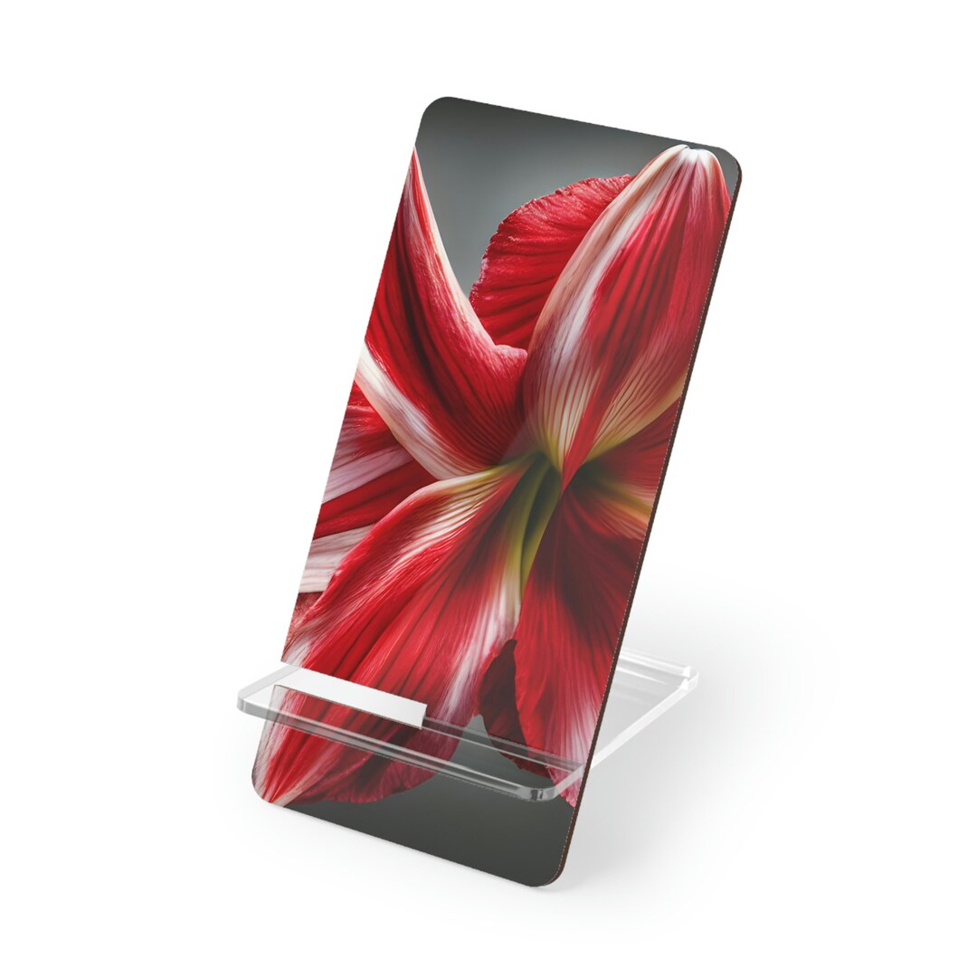 Amaryllis Phone Stand, Amaryllis Phone Holder, Red Phone Stand, Red ...