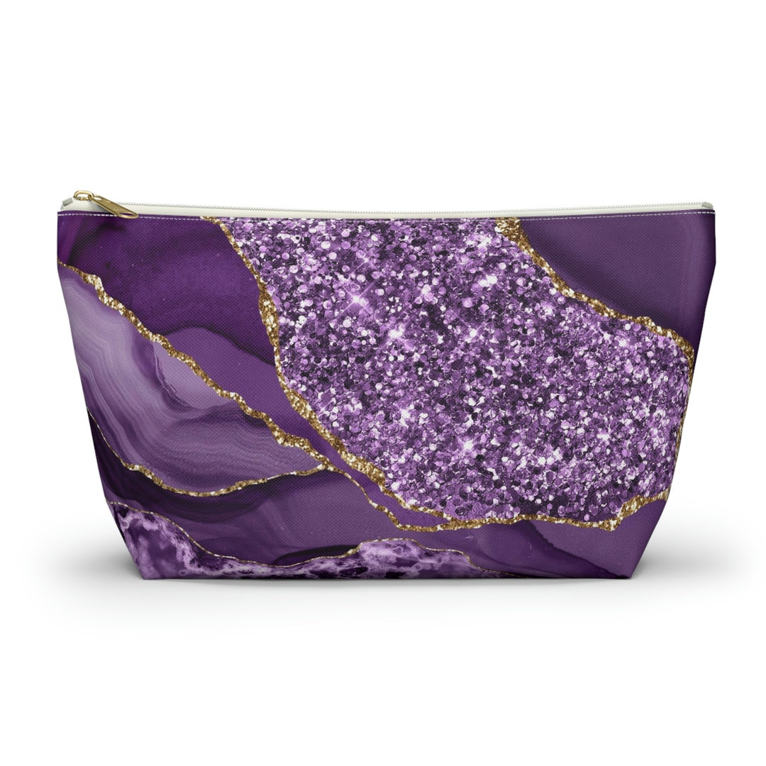 Purple Agate Accessory Pouch, Purple Makeup Bag, Purple Cosmetics Bag ...