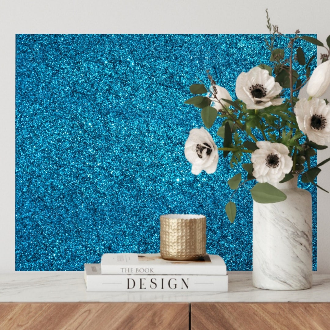 Glam Turquoise Glitter Texture Painting, Turquoise Wall Art, Bling ...