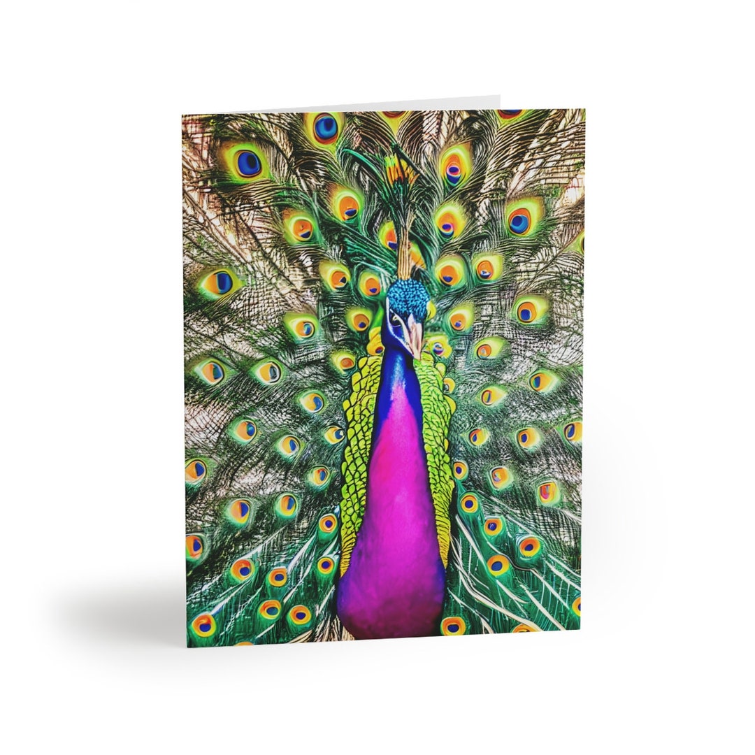 Peacock Greeting Cards, Peacock Note Cards, Peacock Notecards, Peacock ...