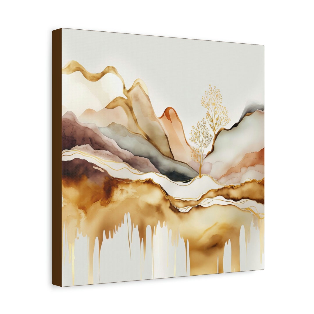 Brown Canvas Print, Abstract Brown Art, Brown Decor, Brown Wall Hanging ...