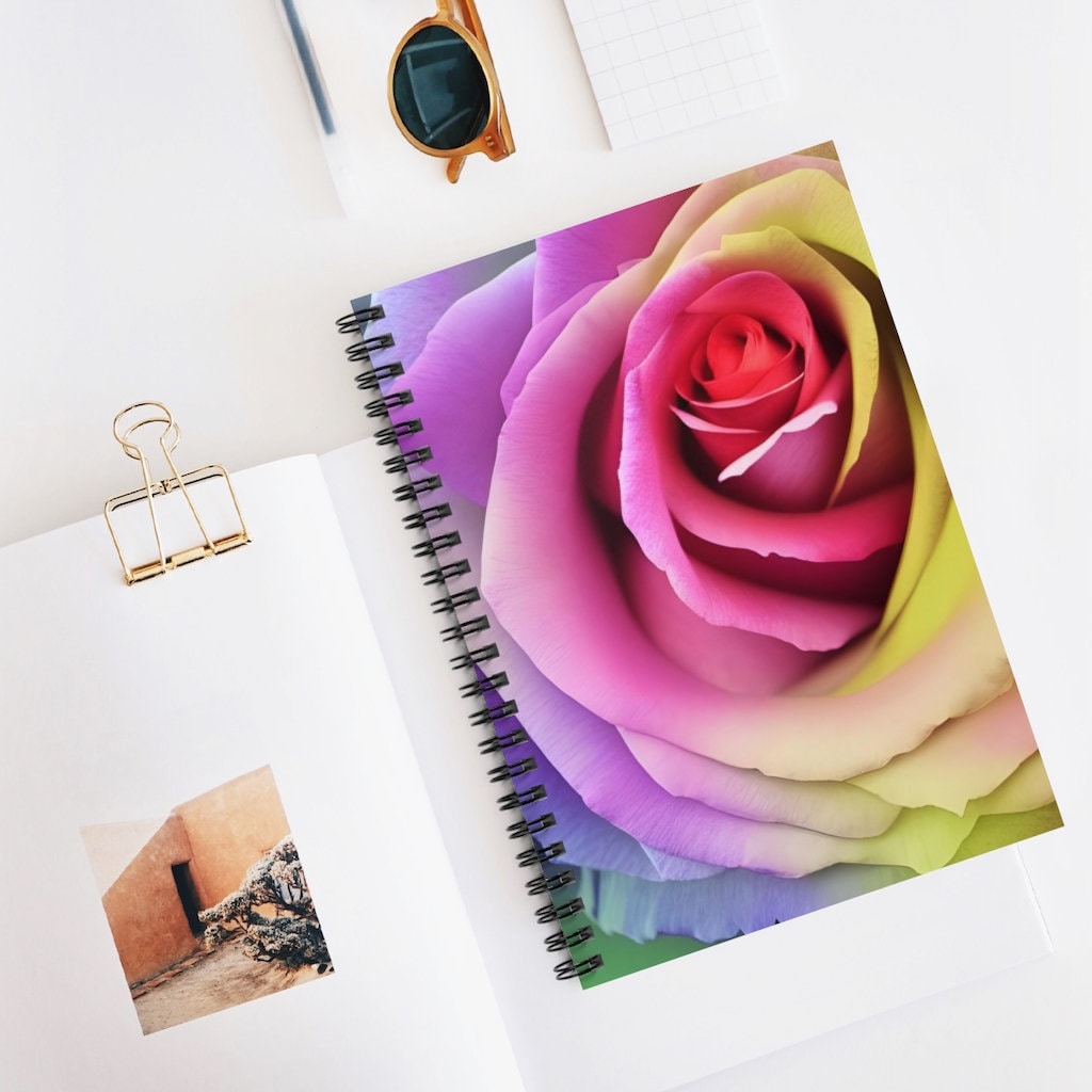 Spiral Notebook Rose Notebook Colorful Notebook Roses - Etsy