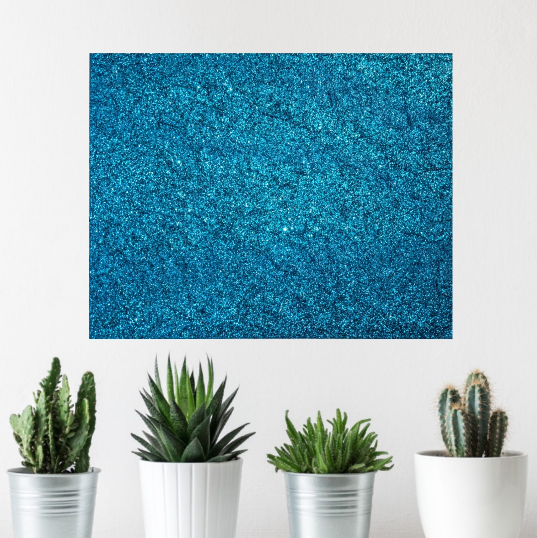 Glam Turquoise Glitter Texture Painting Turquoise Wall Art - Etsy