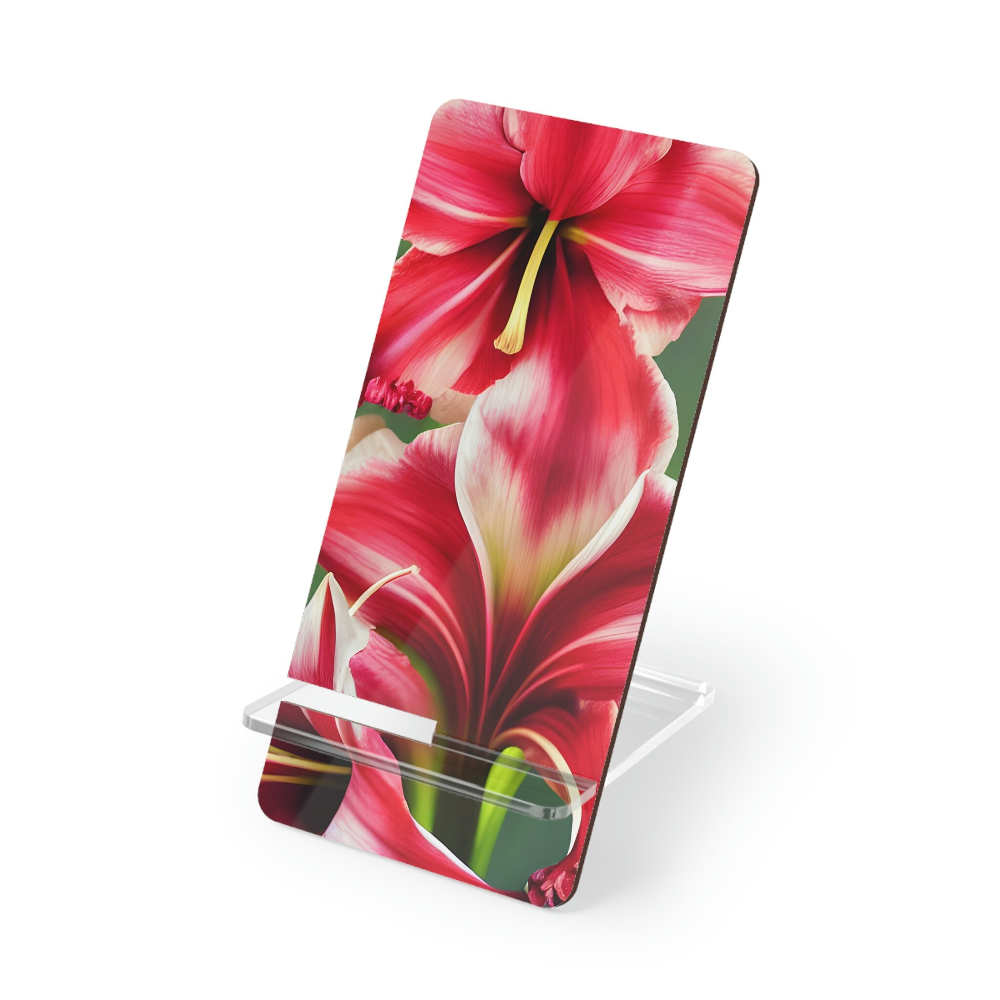 Amaryllis Phone Stand, Amaryllis Phone Holder, Red Phone Stand, Red ...
