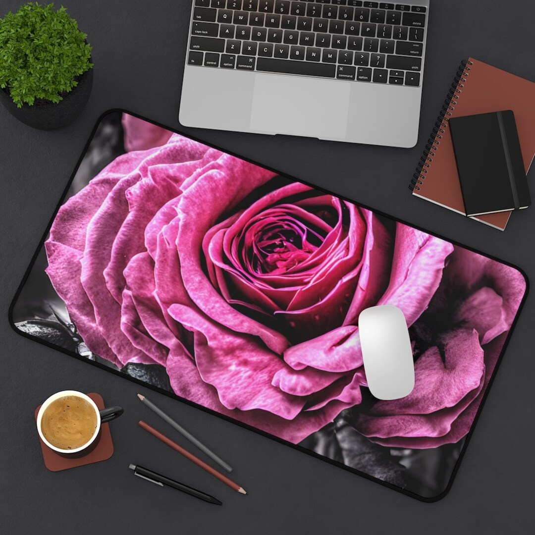Pink Rose Desk Mat, Rose Desk Mat, Pink Desk Mat, Roses Desk Mat ...