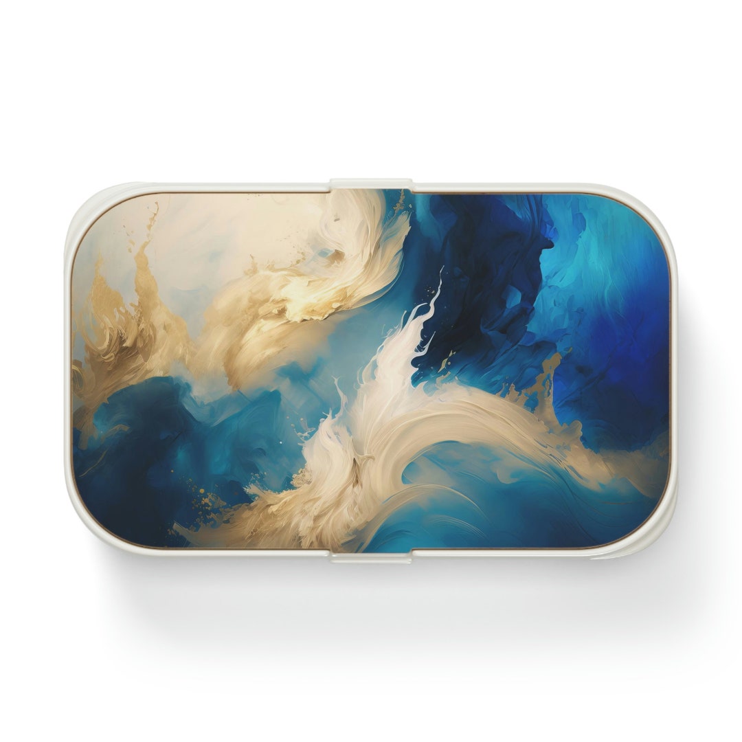 Abstract Blue Bento Box, Blue Bento Box, Art Bento Box, Abstract Bento ...