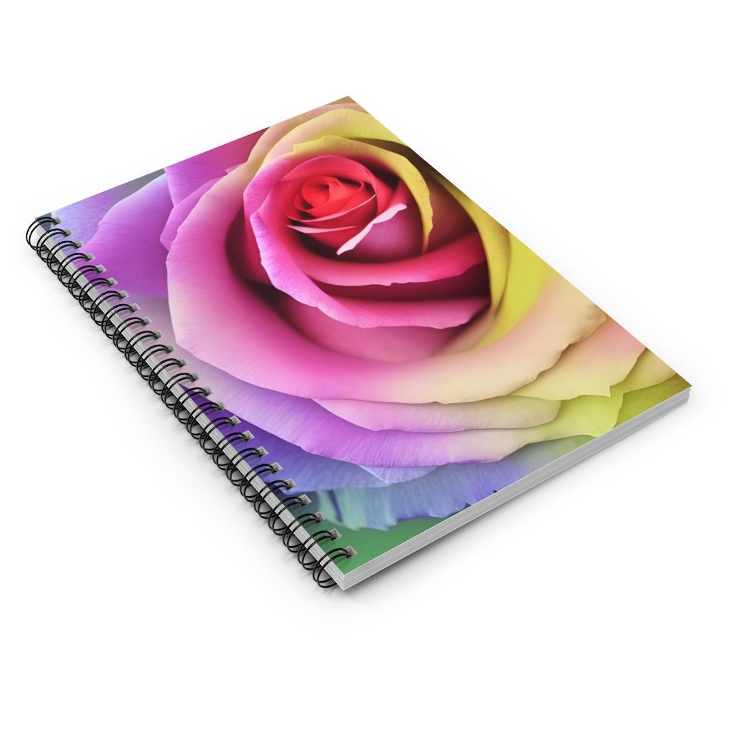 Spiral Notebook Rose Notebook Colorful Notebook Roses - Etsy