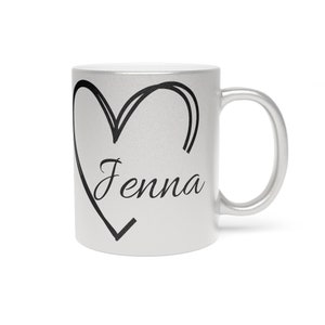 Personalized Metallic Coffee Mug | Custom Shiny Gold Silver Mug ...