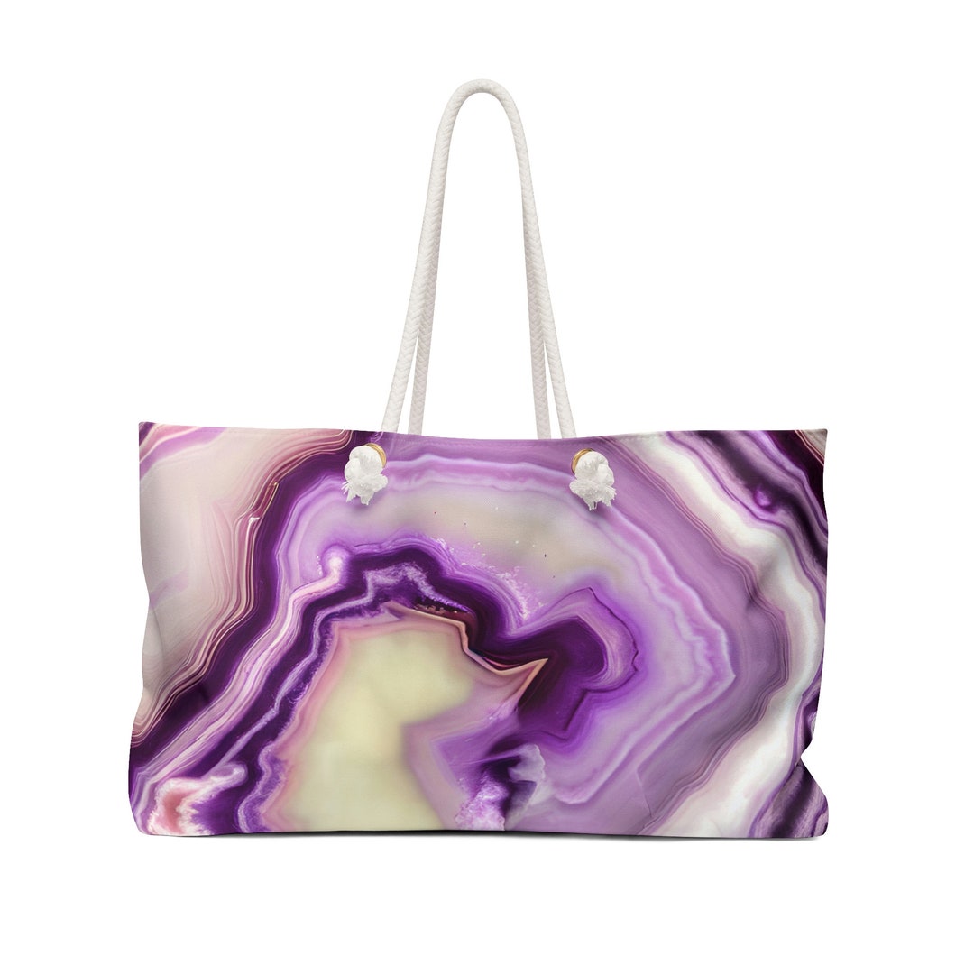 Purple Agate Weekender Bag, Overnight Bag, Purple Overnight Bag, Purple ...