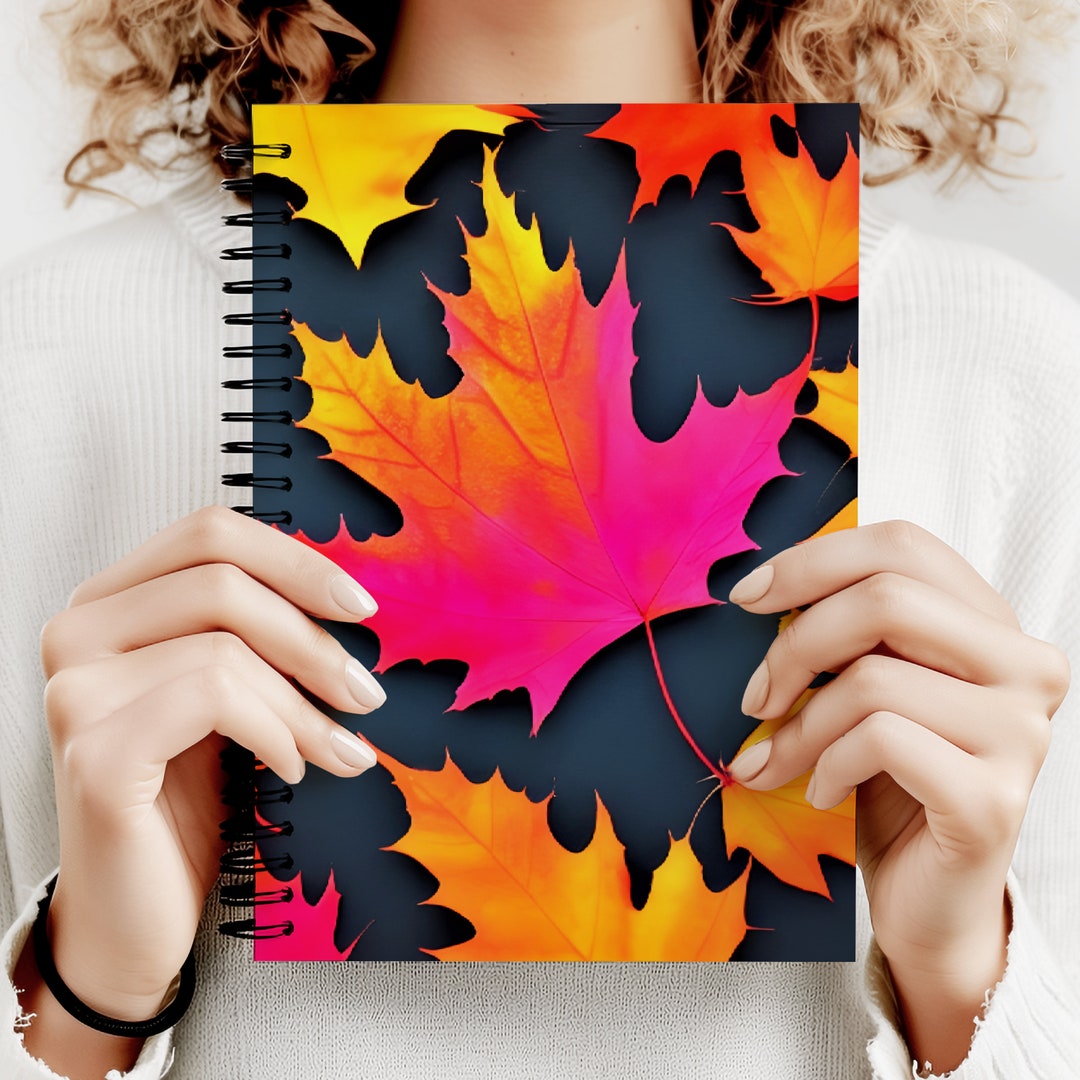Spiral Notebook, Autumn Notebook, Leaves Notebook, Fall Notebook ...