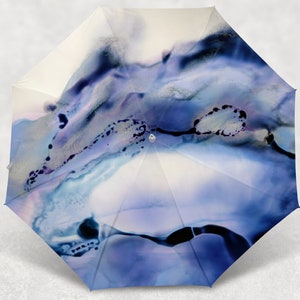 Personalized Original Art Umbrella Abstract Blue Gray Art Umbrella ...