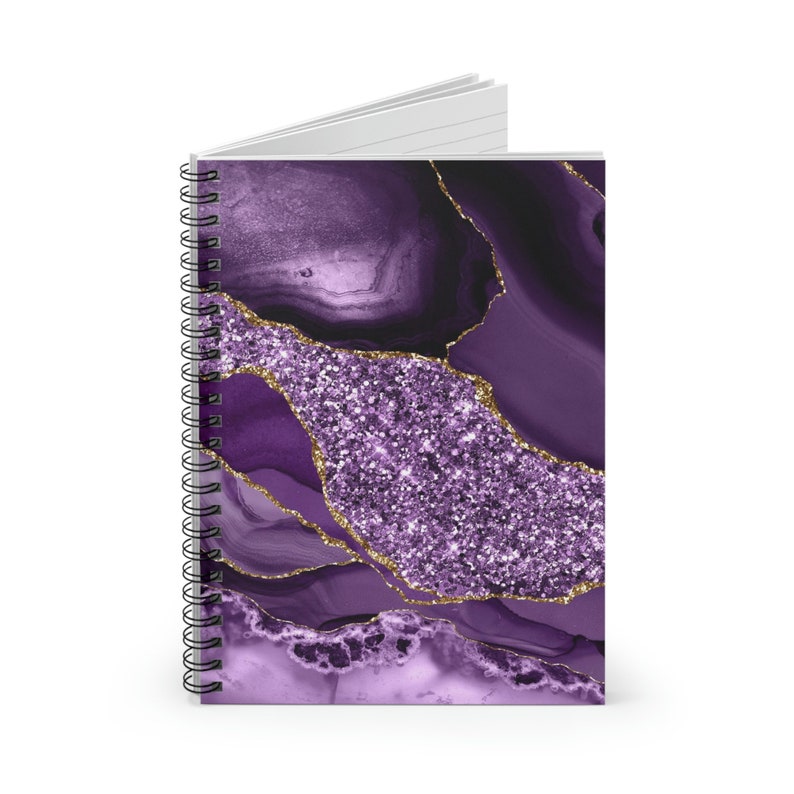 Purple Agate Notebook, Spiral Notebook, Purple Notebook, Agate Notebook ...